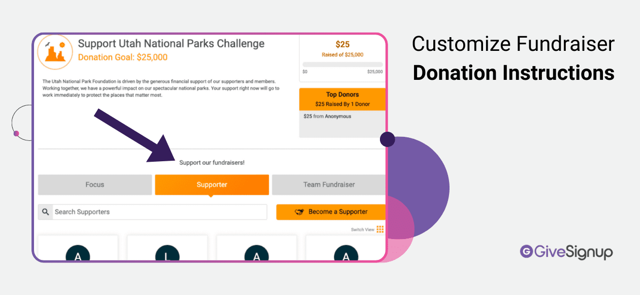 Customize Fundraiser Donation Instructions - GiveSignup