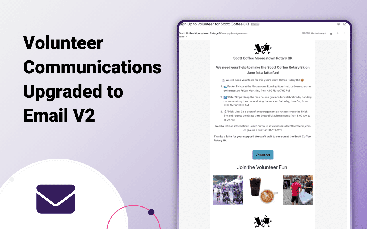 Volunteer Communications Upgraded to Email V2 - GiveSignup