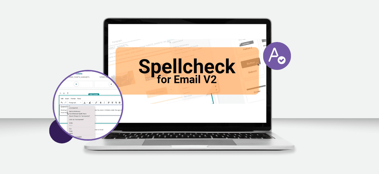 Spellcheck for Email V2 - GiveSignup