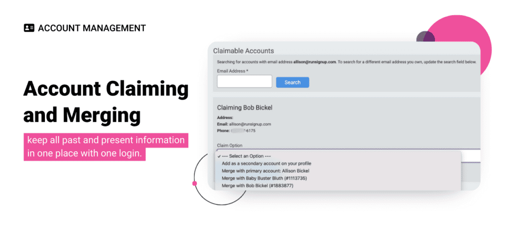 Account Claiming and Merging - GiveSignup