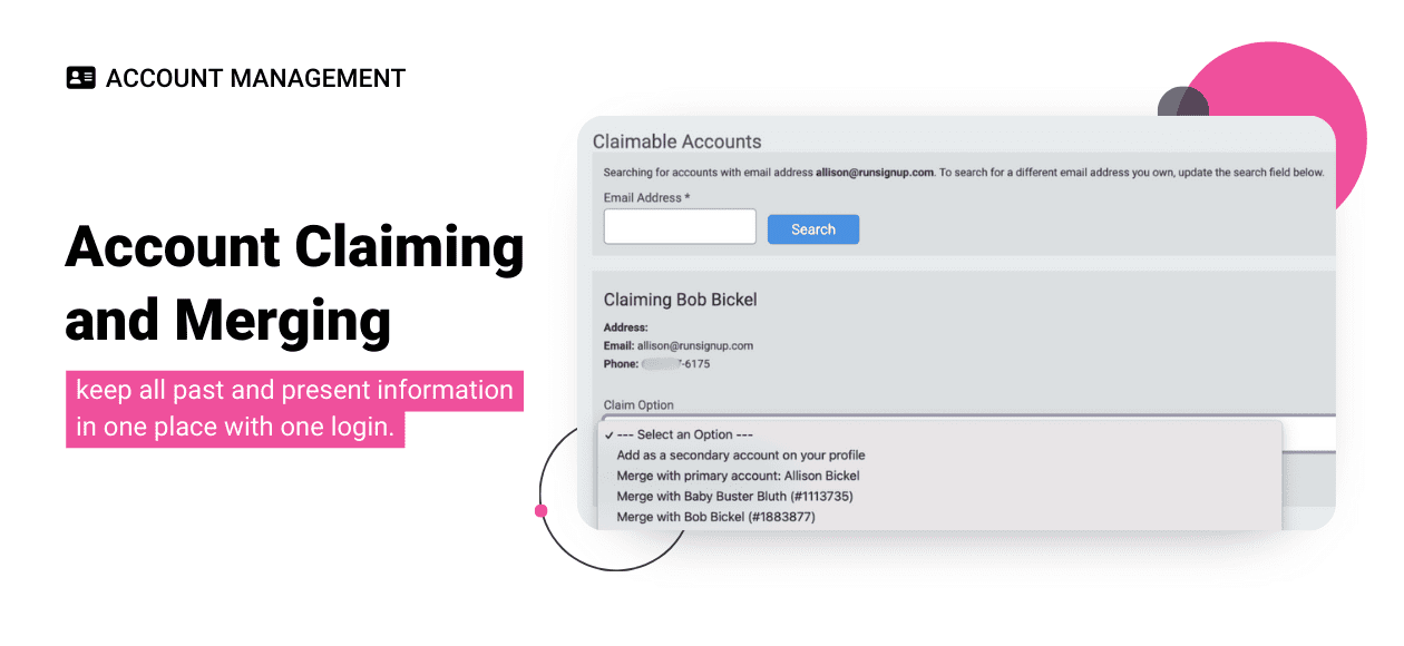 Account Claiming and Merging - GiveSignup